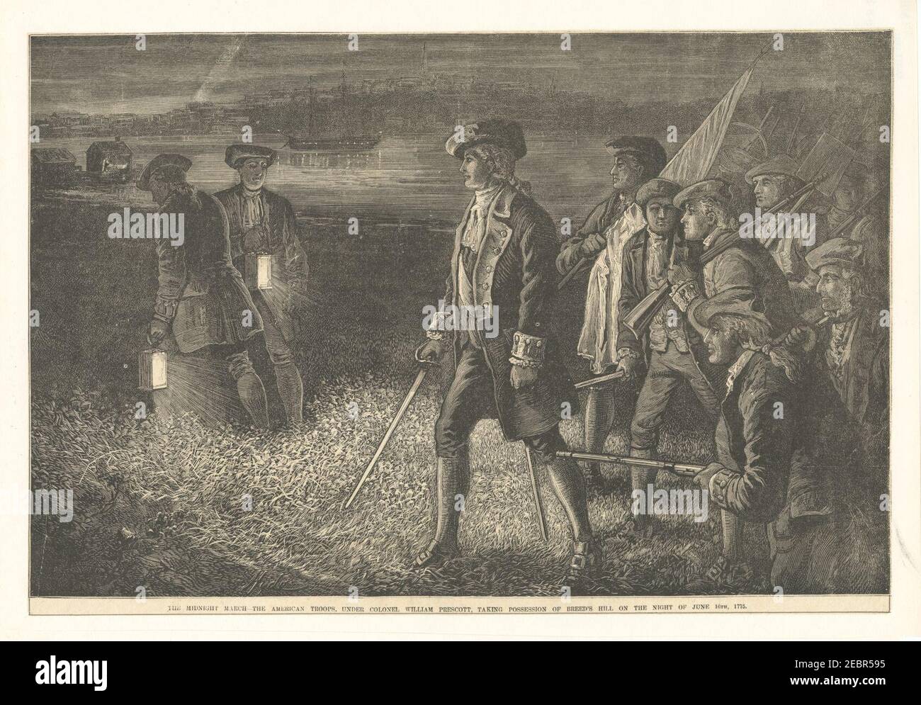 The midnight march - the American troops, under Colonel William ...