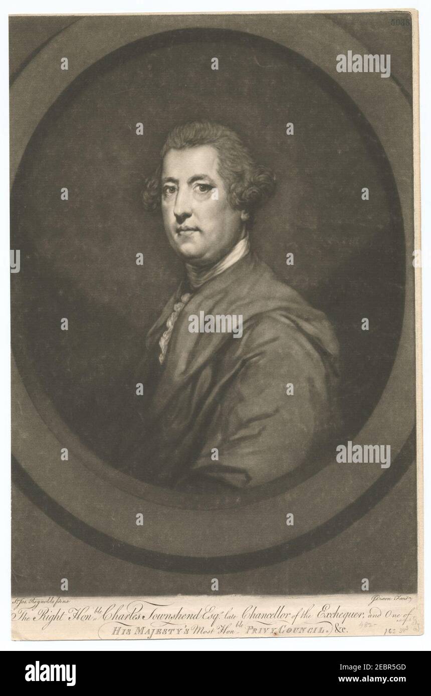 The Right Honble. Charles Townshend Esqr. late Chancellor of the ...