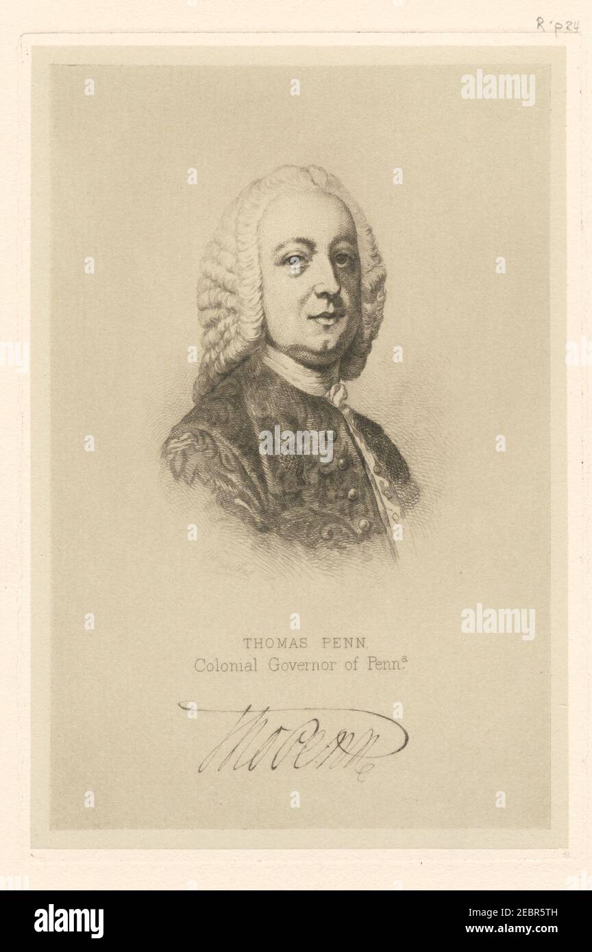 Thomas Penn, Colonial Governor of Penna Stock Photo - Alamy