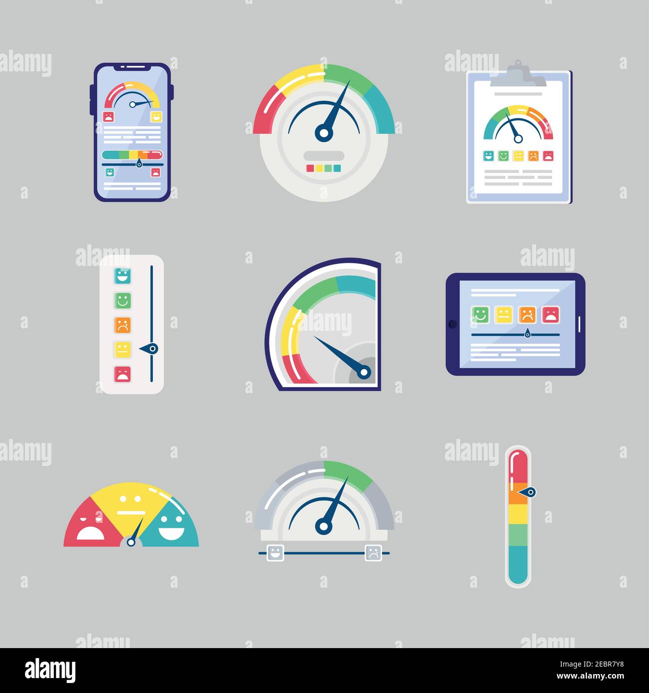 bundle of nine customer satisfaction set icons Stock Vector Image & Art ...