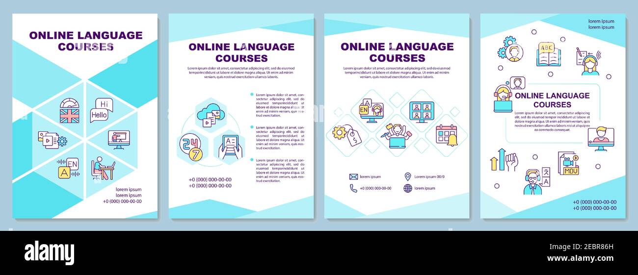Online language courses brochure template Stock Vector Image & Art - Alamy