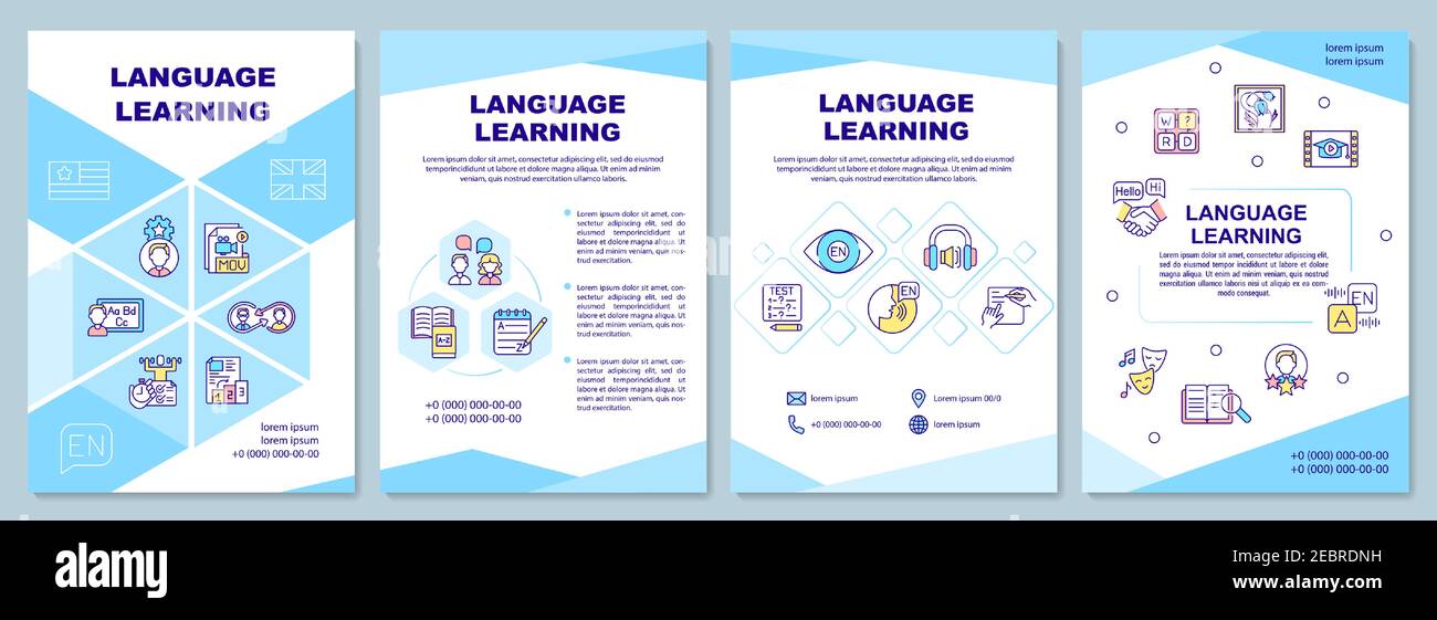 Language learning brochure template Stock Vector Image & Art - Alamy
