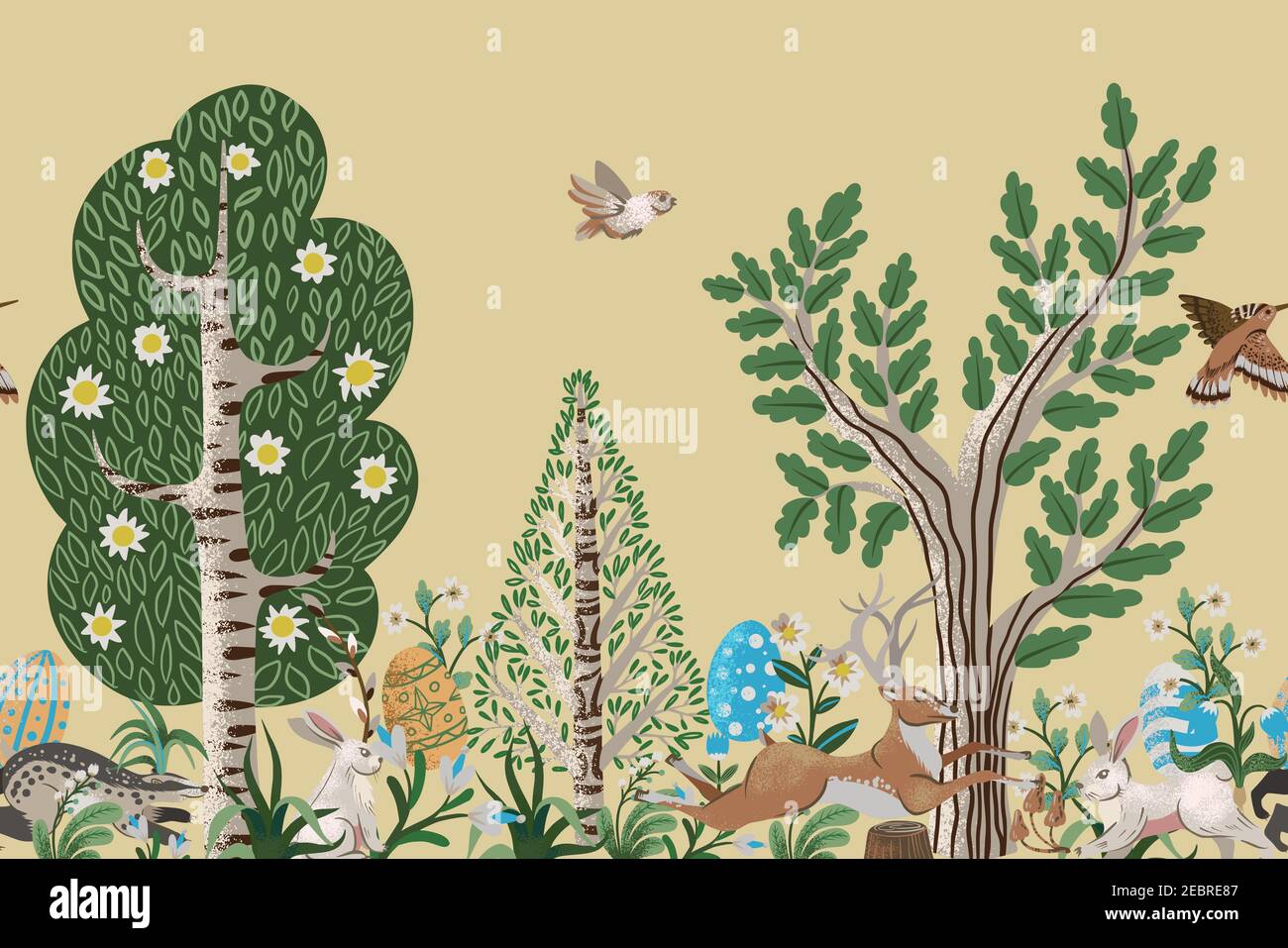 Easter eggs little bunny Stock Vector Images - Alamy