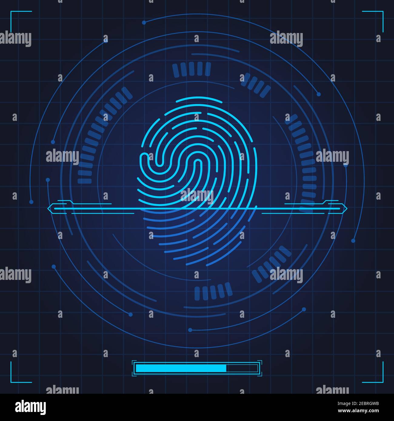 Fingerprint Scan Biometric Fingerprints Identification Security System Thumb Lines