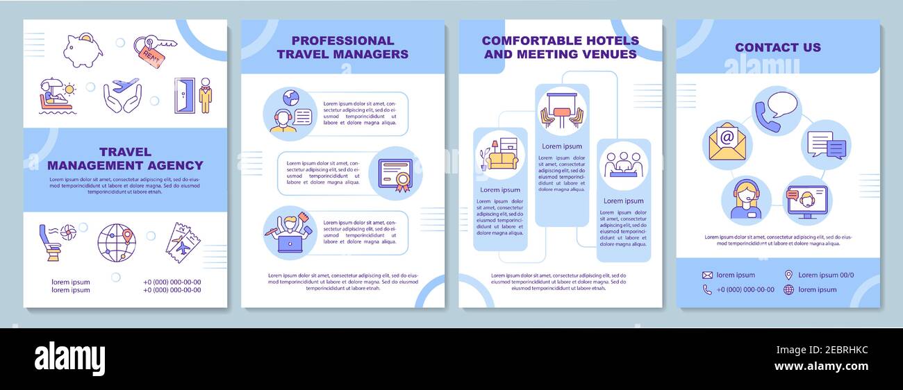 Travel management agency brochure template Stock Vector Image & Art - Alamy
