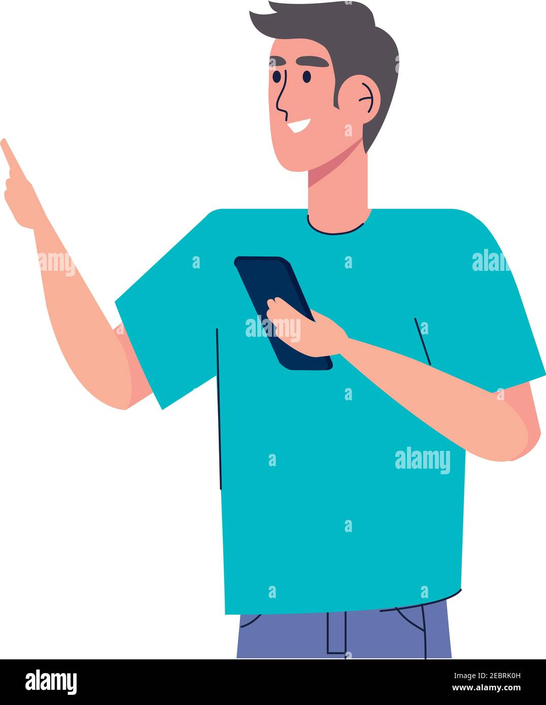 Male employee using smartphone Cut Out Stock Images & Pictures - Alamy
