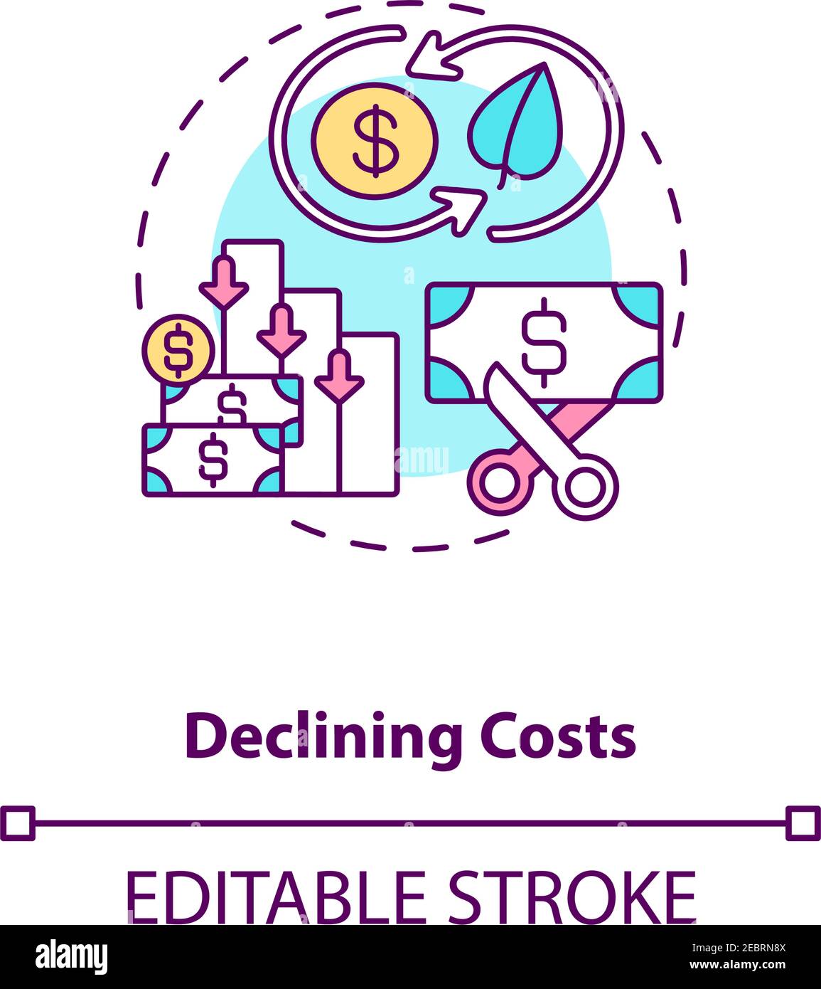 Declining costs concept icon Stock Vector Image & Art - Alamy