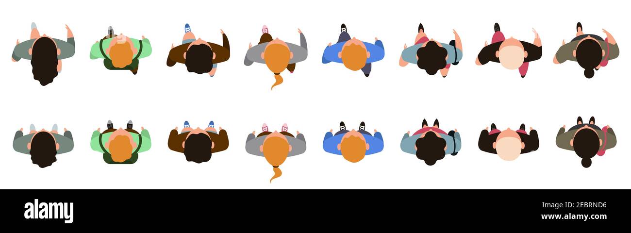 Top view people characters. Men and women character walking animation ...