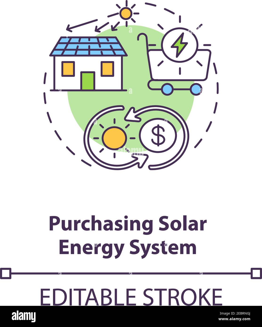 Purchasing solar energy system concept icon Stock Vector Image & Art ...