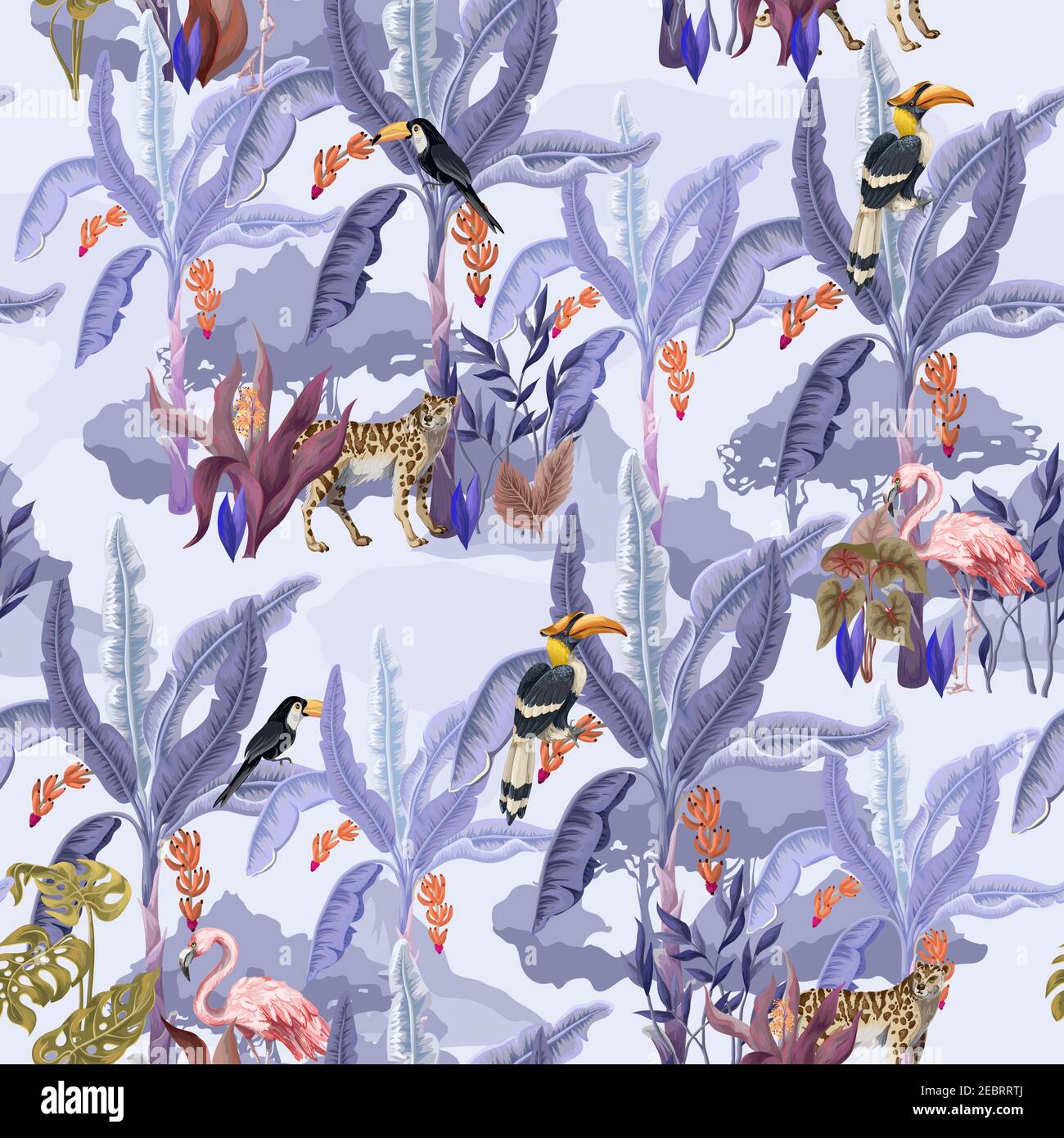 Cartoon jungle animal print animals pattern hi-res stock photography ...