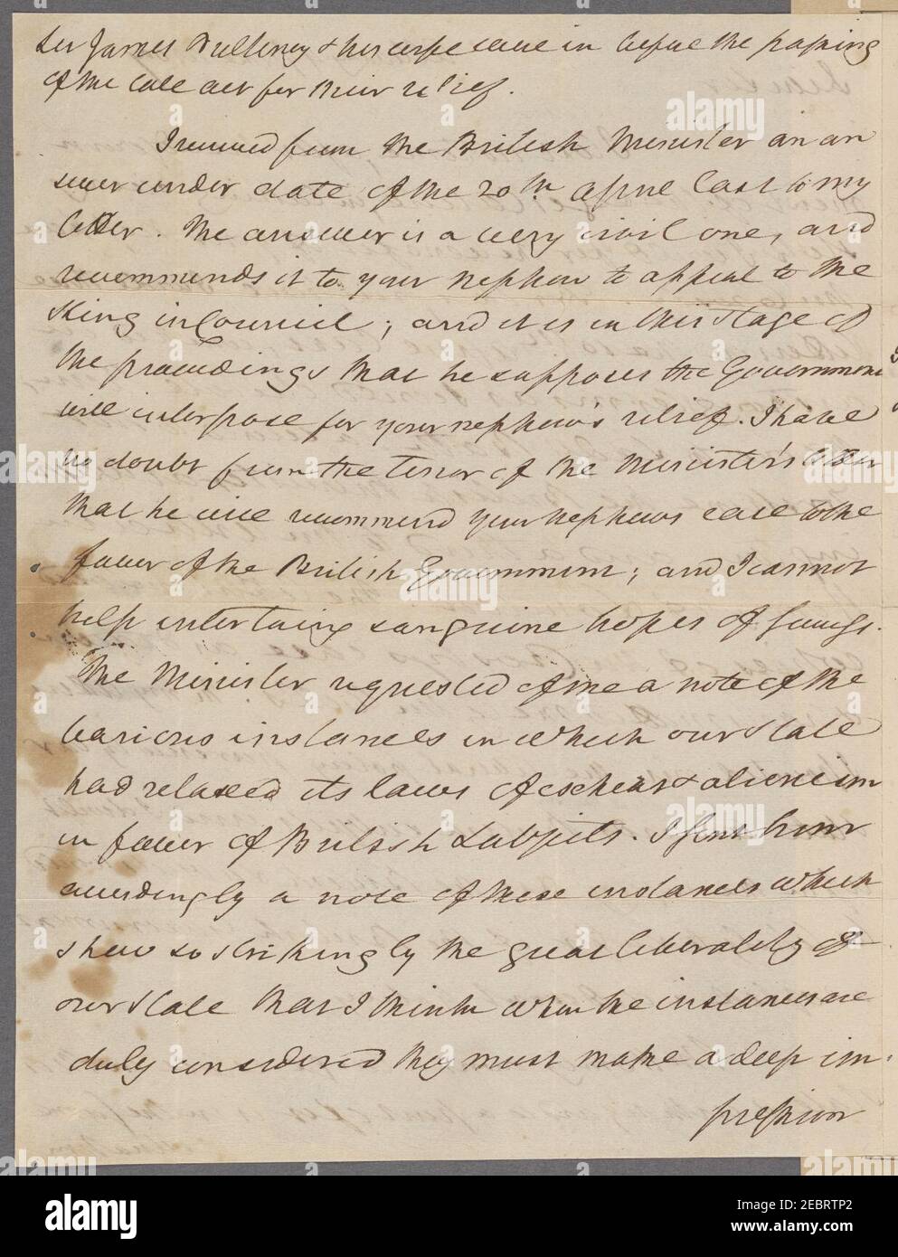 Troup, Robert. Albany. To Henry Rutgers Stock Photo - Alamy