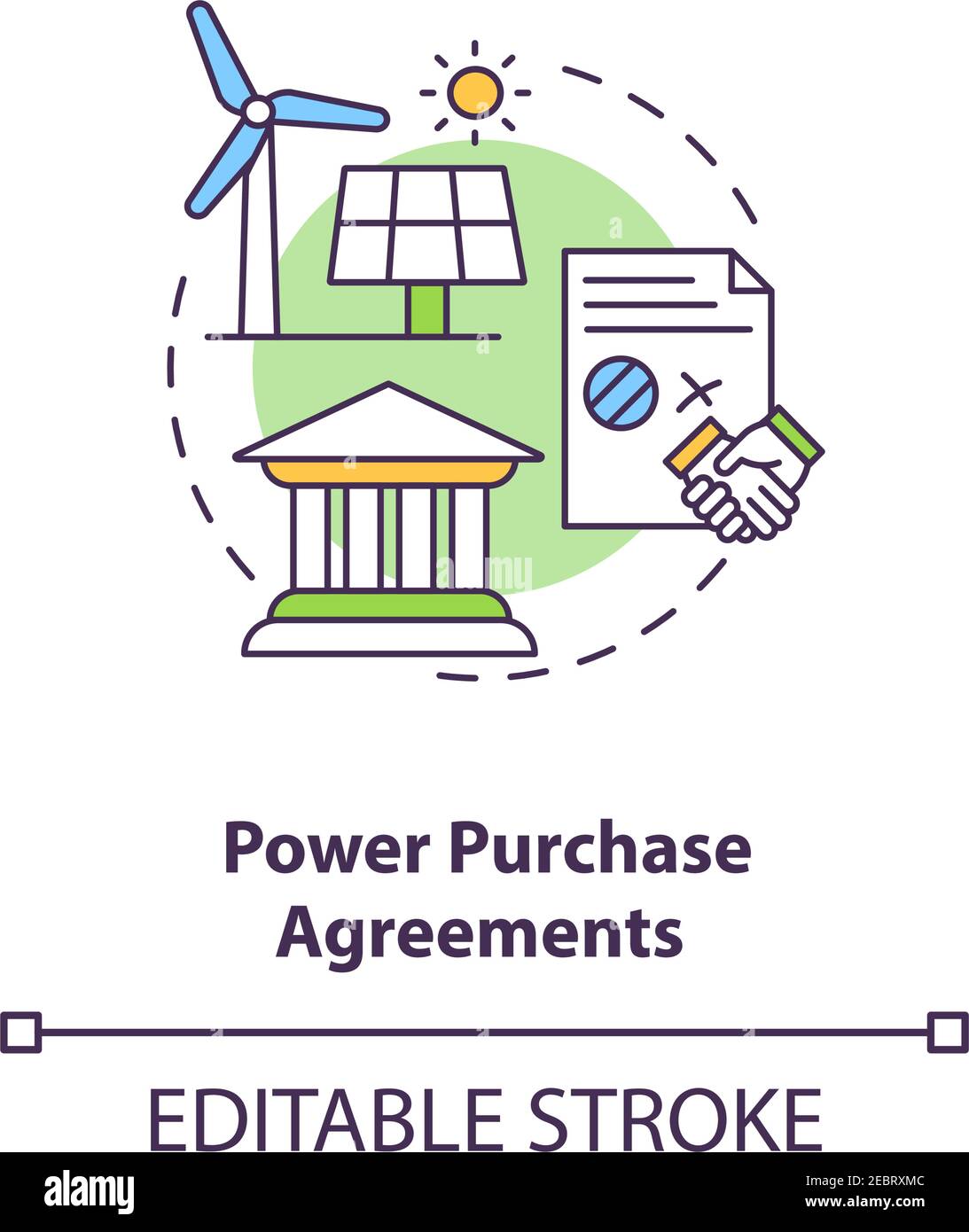 Power purchase agreements concept icon Stock Vector Image & Art - Alamy