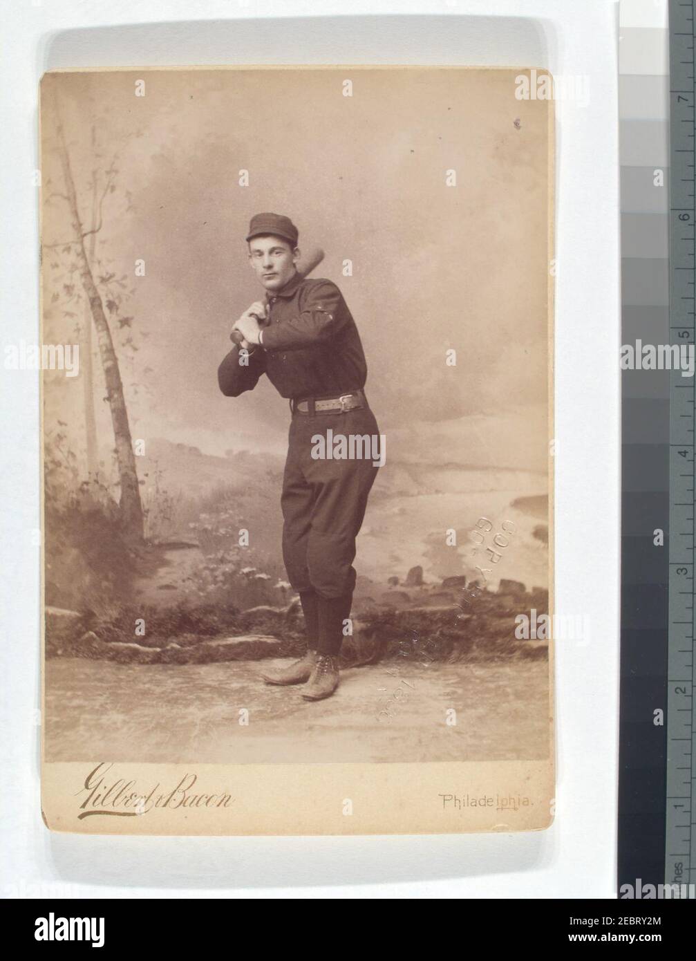 Unidentified baseball player in dark uniform - batting form Stock Photo ...