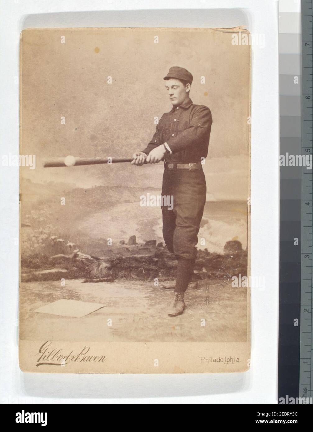 Unidentified baseball player in dark uniform - batting form Stock Photo ...