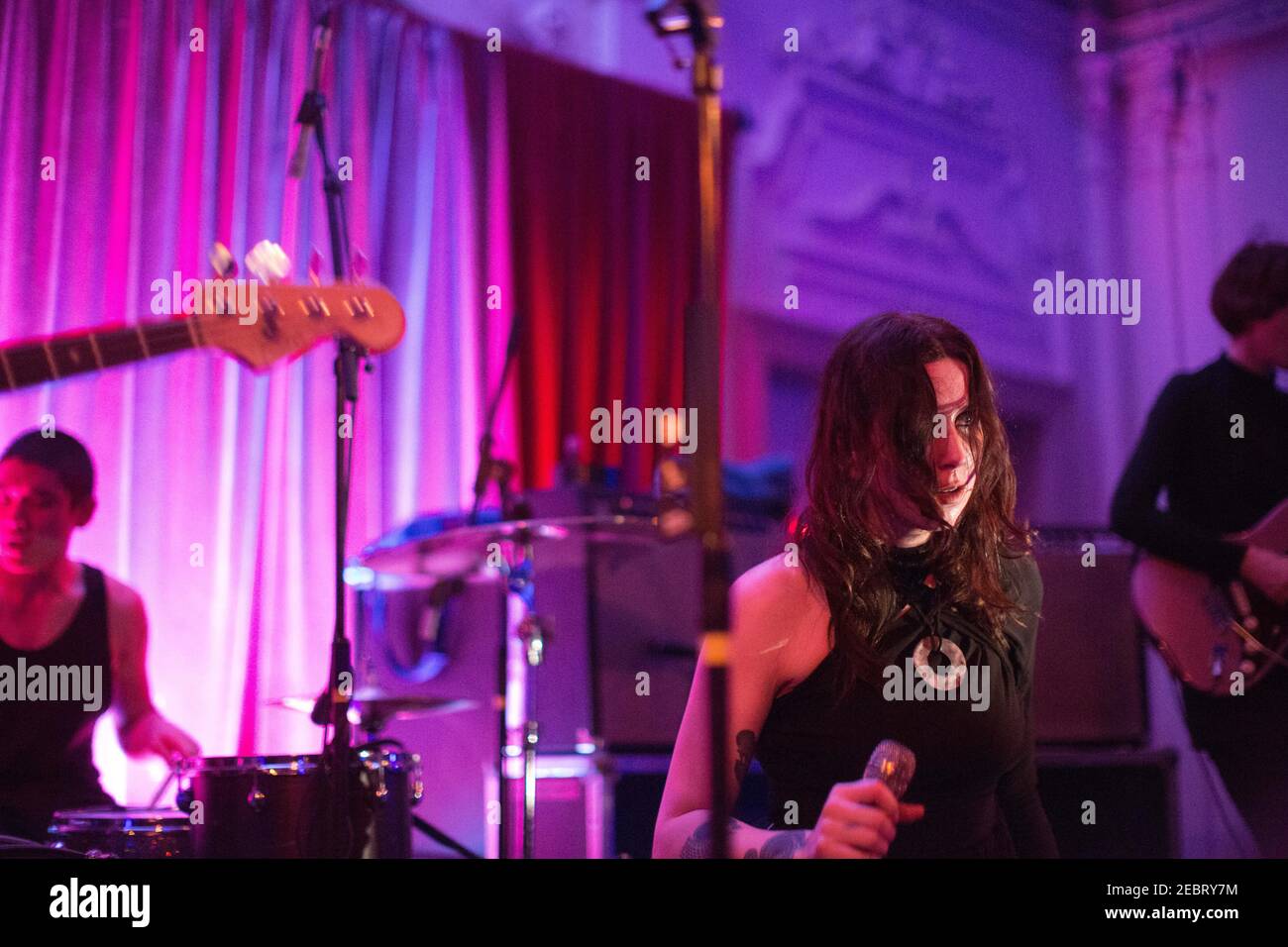 Chelsea Wolfe and her band performing live on stage at Bush Hall in ...