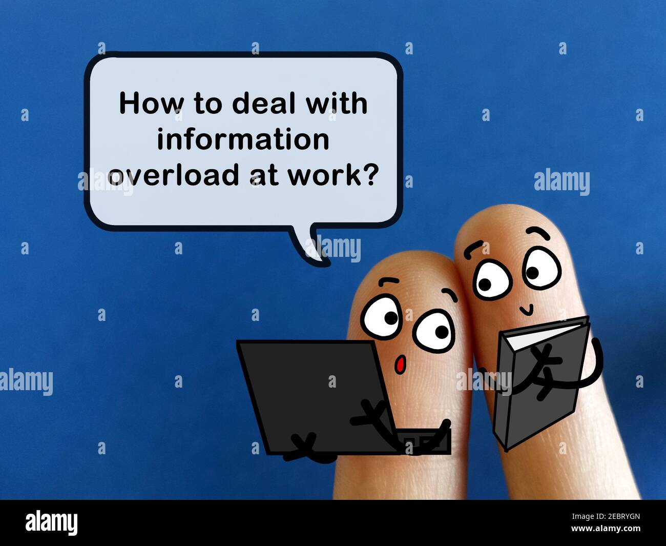 Two fingers are decorated as two person. One of them is asking another ...