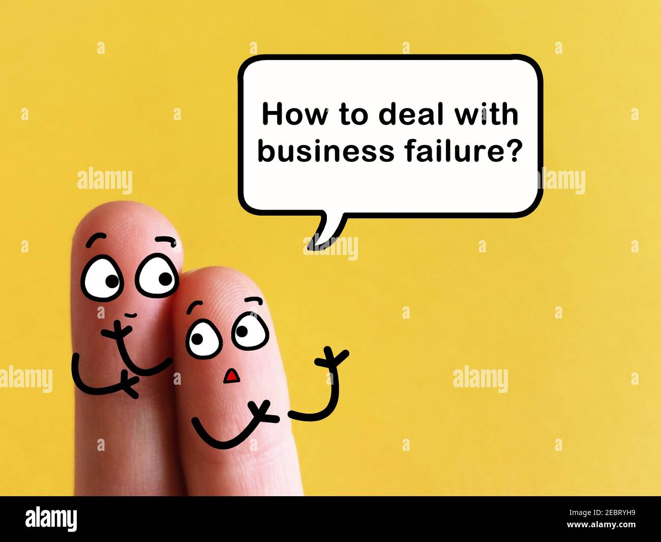 Two fingers are decorated as two person. One of them is asking another ...