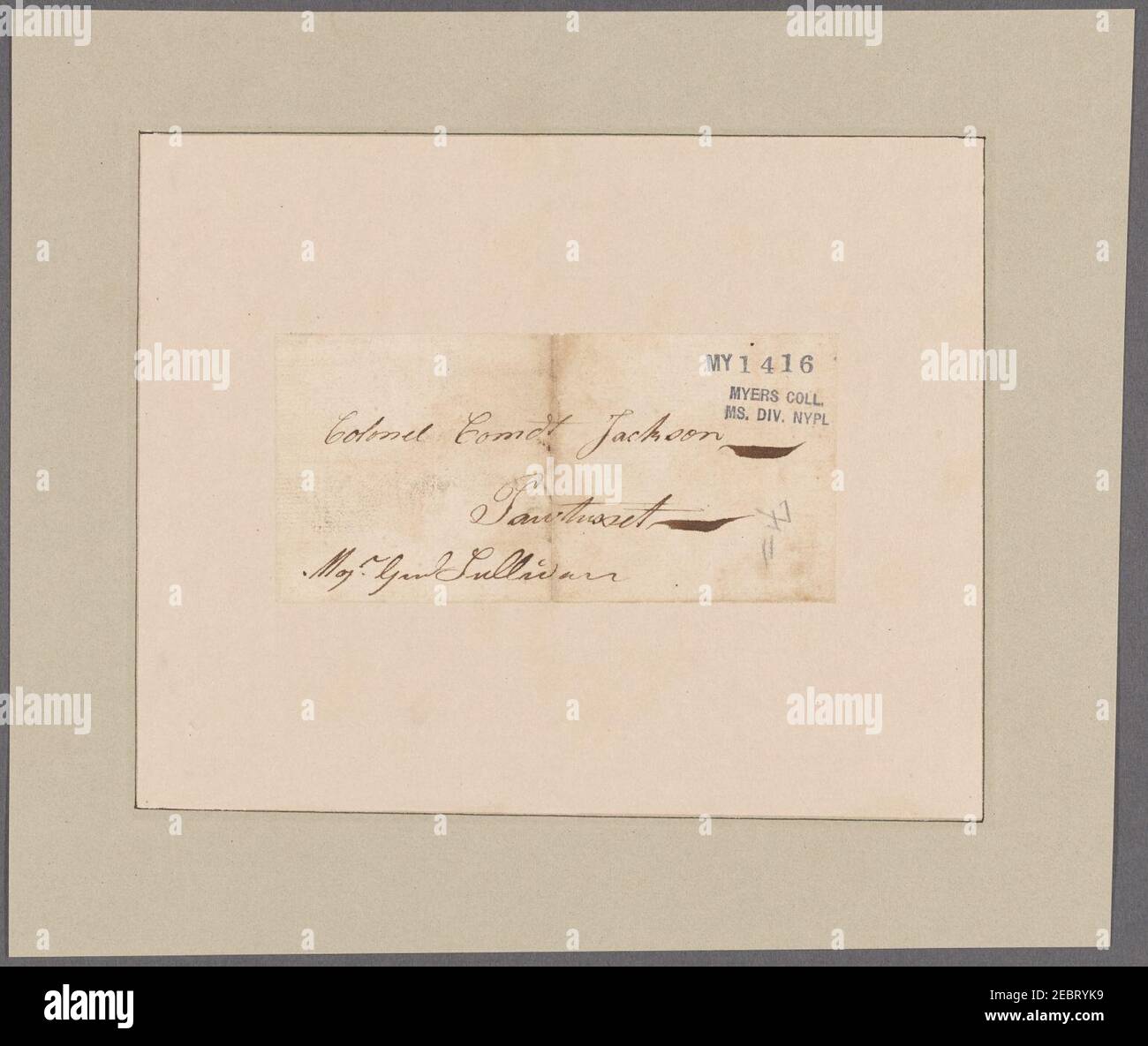 Van Cortlandt, Nicholas. Headquarters, Providence. To Colonel Jackson ...