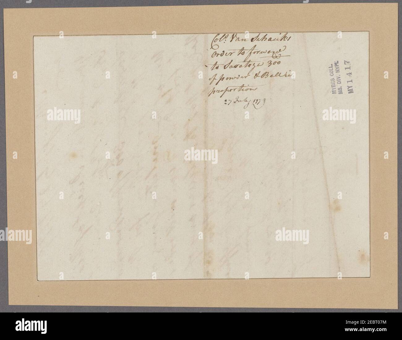 Van Schaick, Goose. Albany. To Philip Van Rensselaer Stock Photo - Alamy