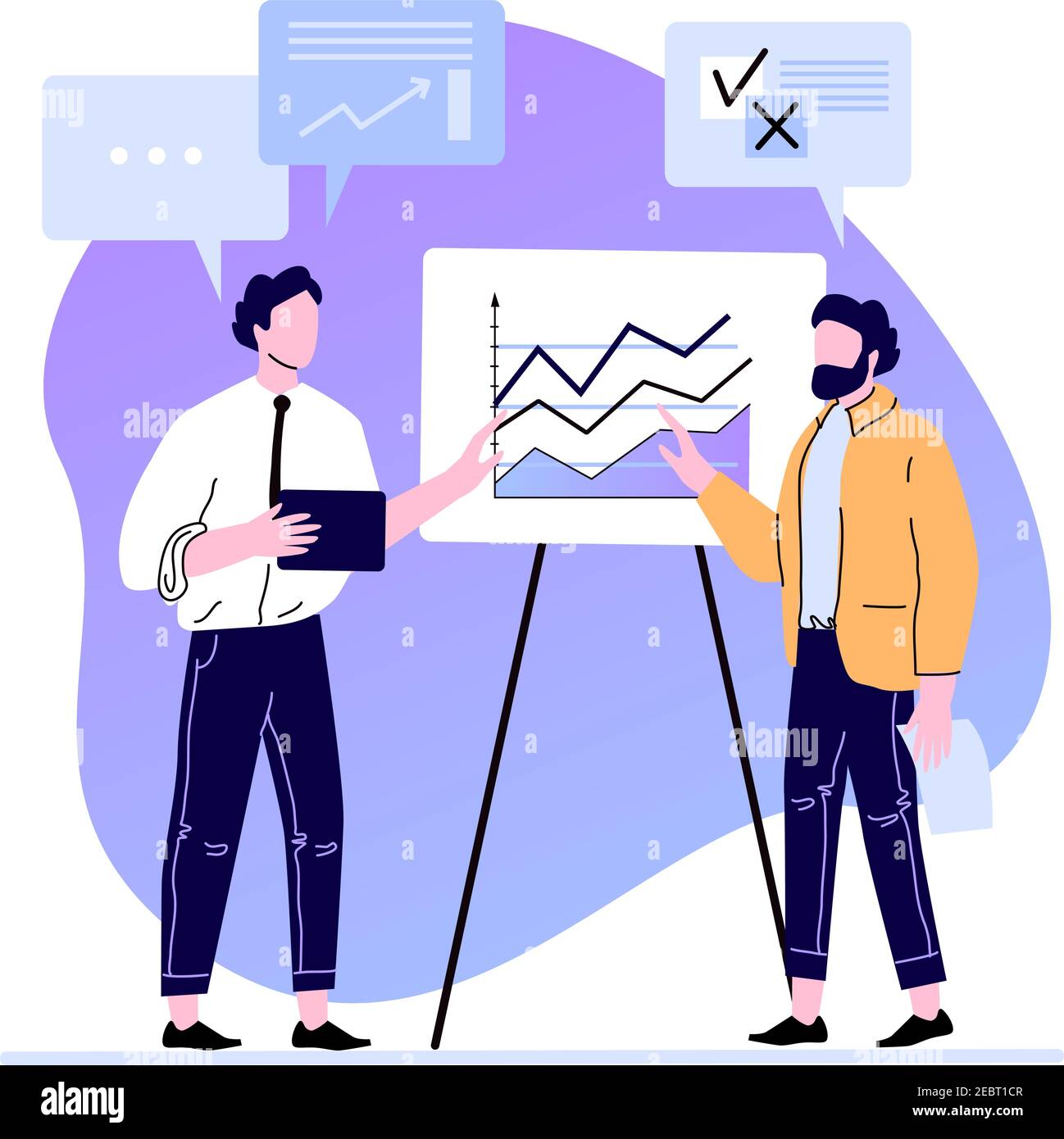 Business meeting presentation charts and diagramm on board Stock Vector ...