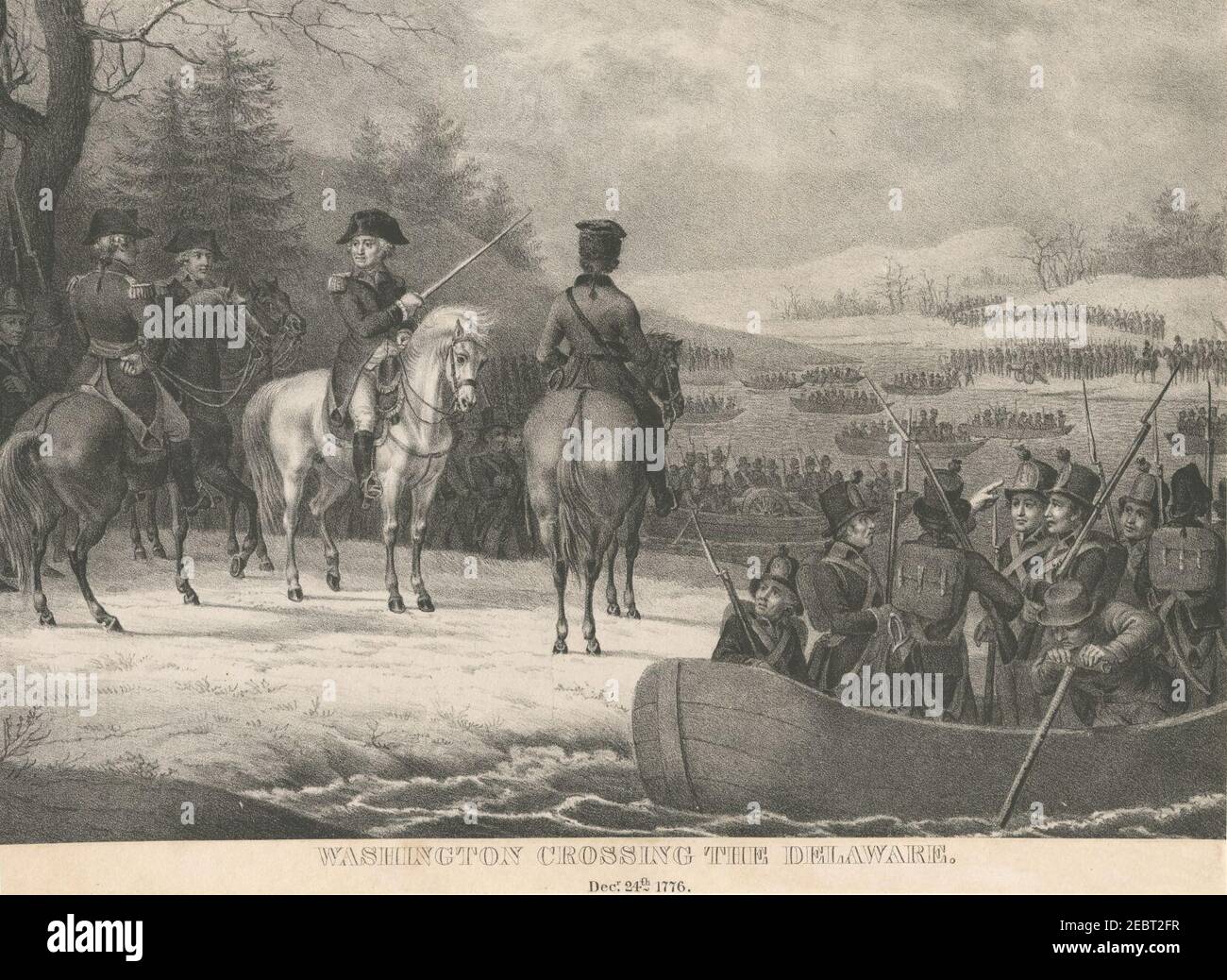 Washington Crossing the Delaware Decr. 24th 1776 Stock Photo - Alamy