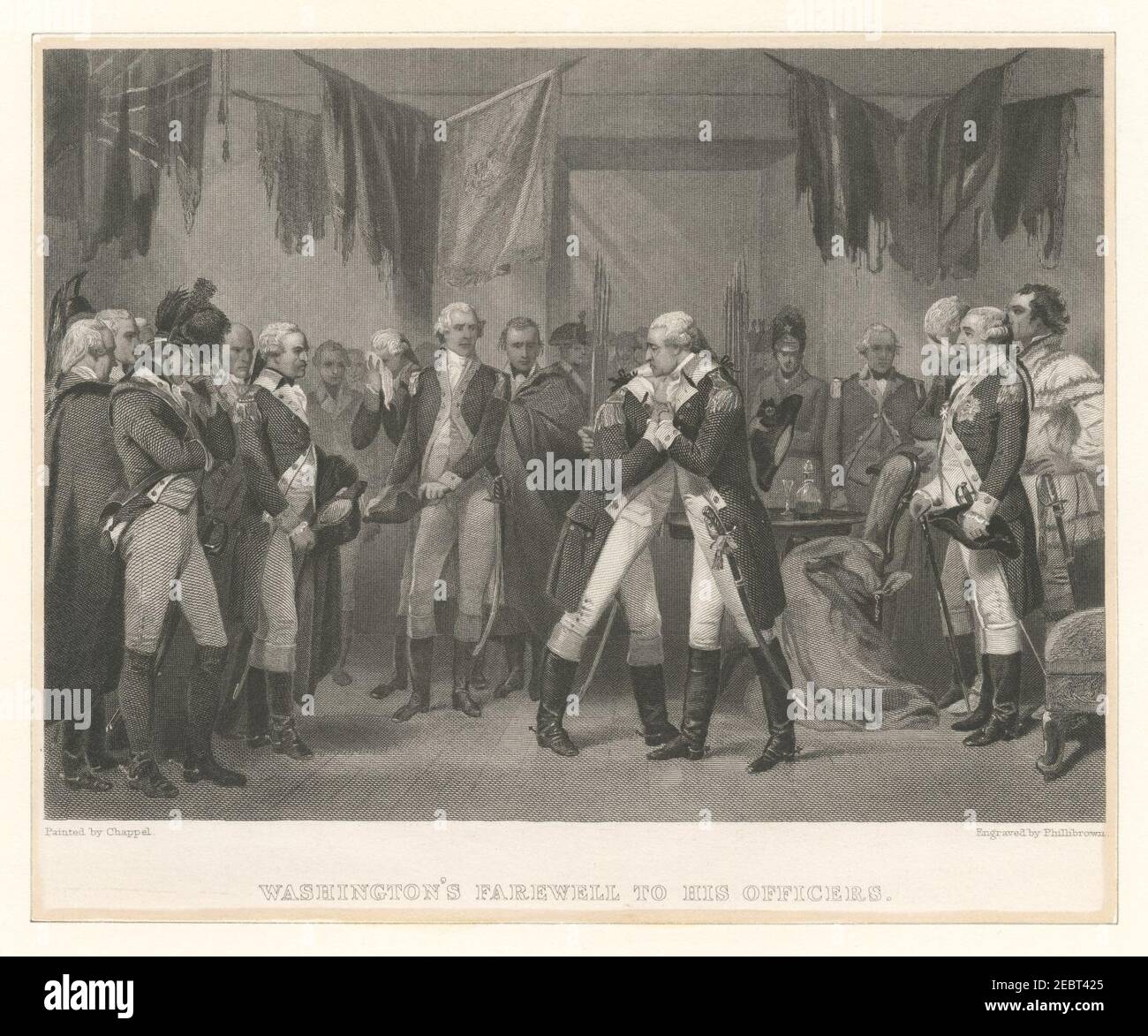 Washington's farewell to his officers Stock Photo - Alamy