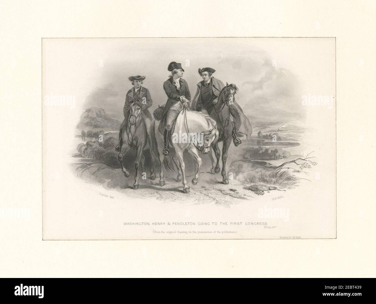Washington, Henry & Pendleton going to the first Congress Stock Photo ...