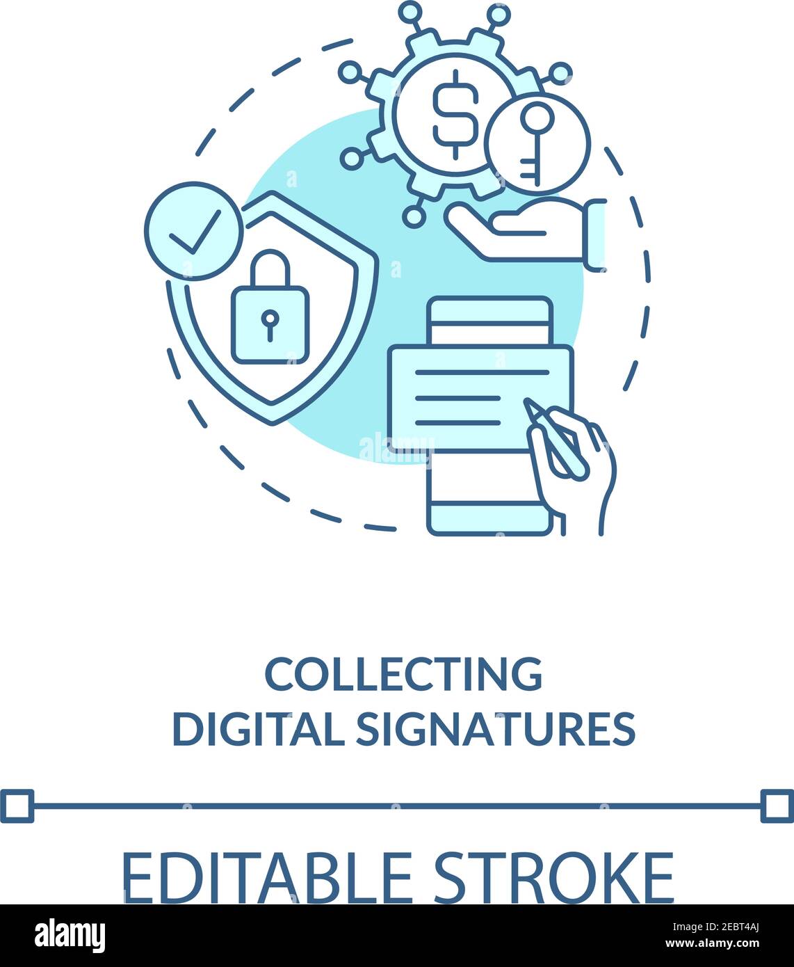 Collecting digital signatures concept icon Stock Vector Image & Art - Alamy