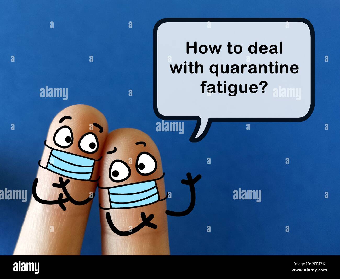 Two fingers are decorated as two person. One of them is asking how to ...