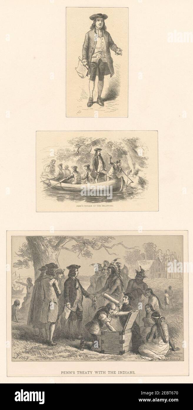 William Penn; Penn's voyage up the Delaware; Penn's treaty with the ...