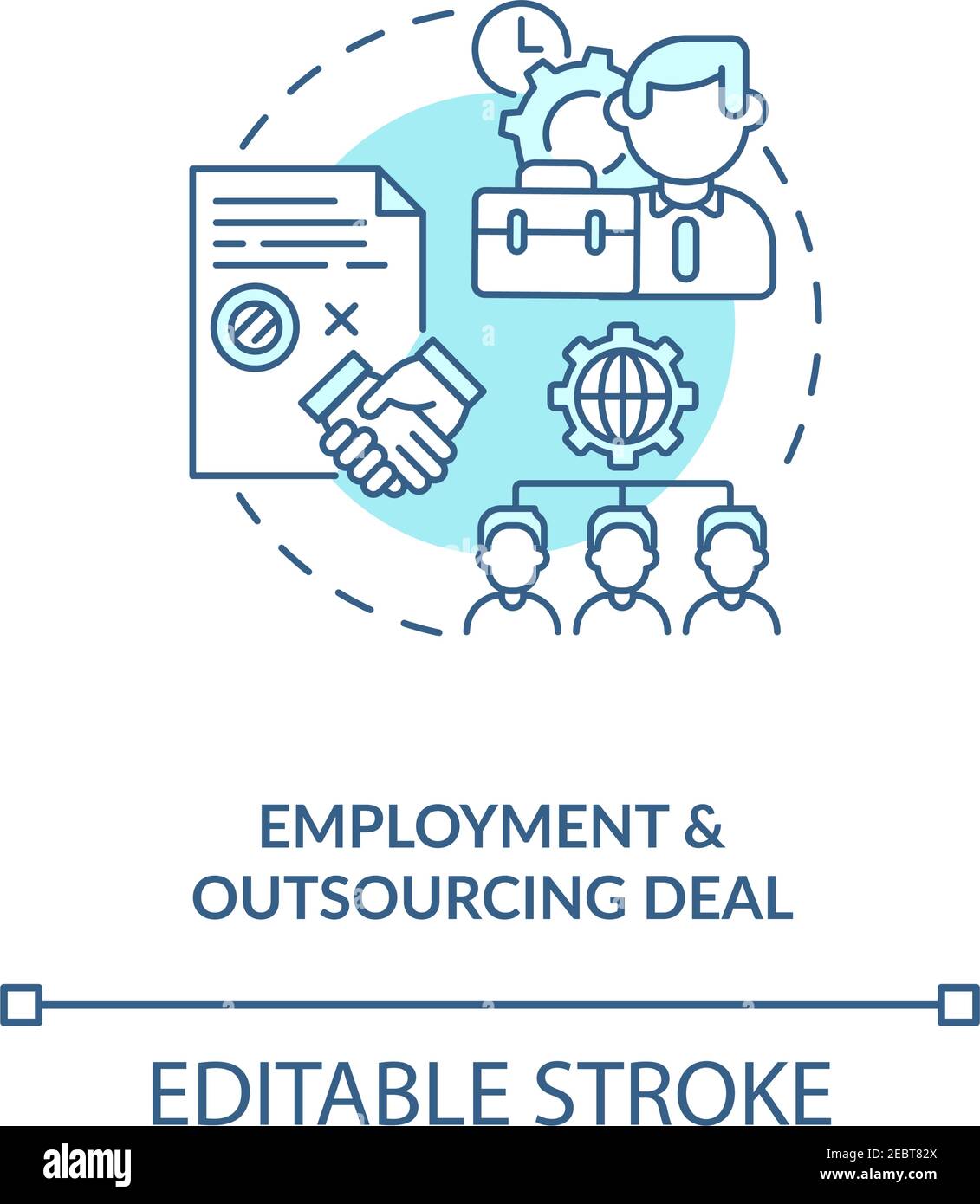 Employment and outsourcing deal concept icon Stock Vector Image & Art ...