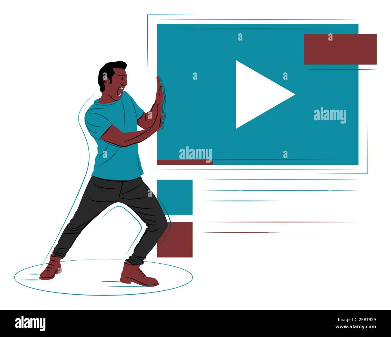 Vector pushing man in shadow of sharp lines style Stock Vector Image ...