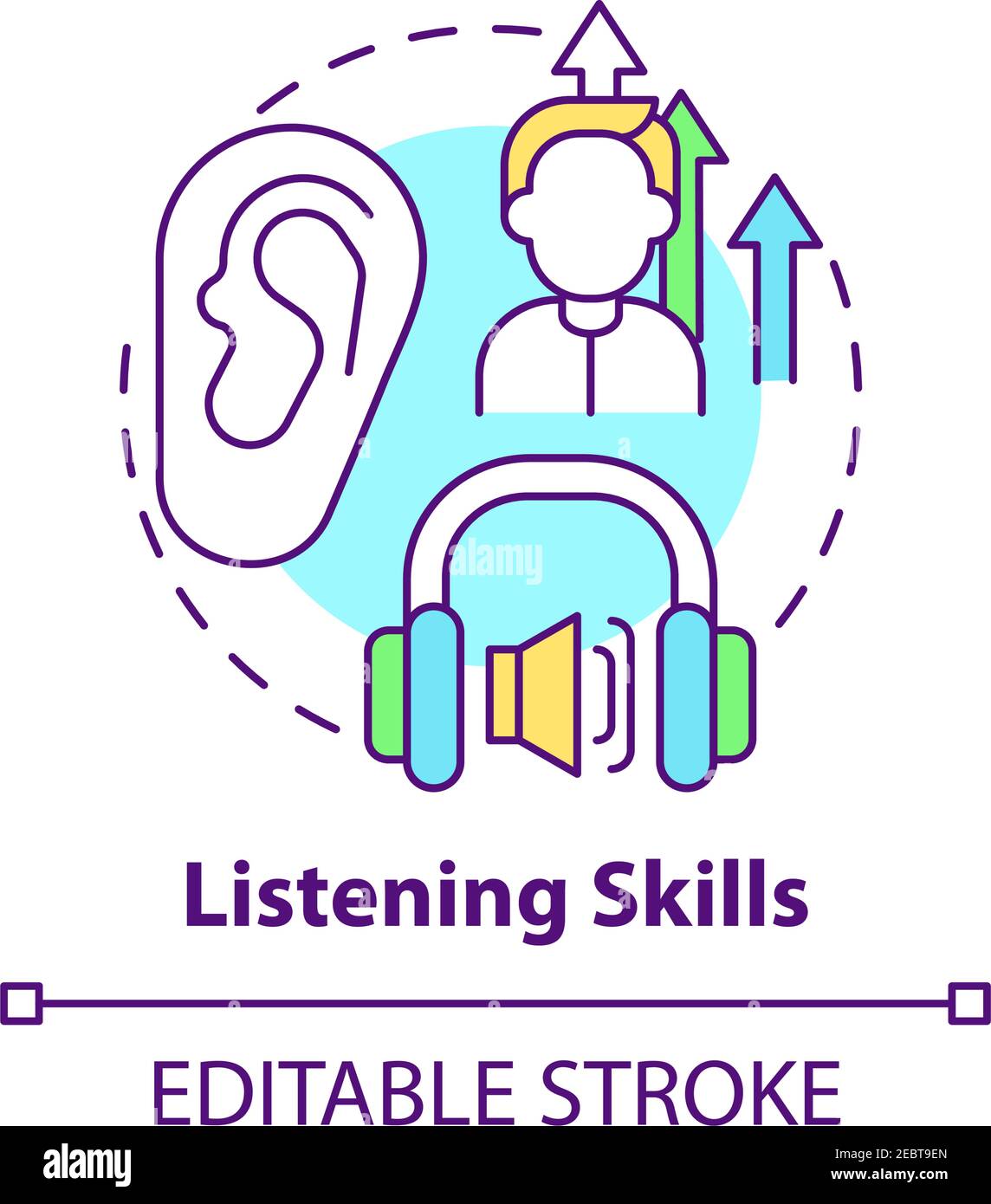 Listening skills concept icon Stock Vector Image & Art - Alamy