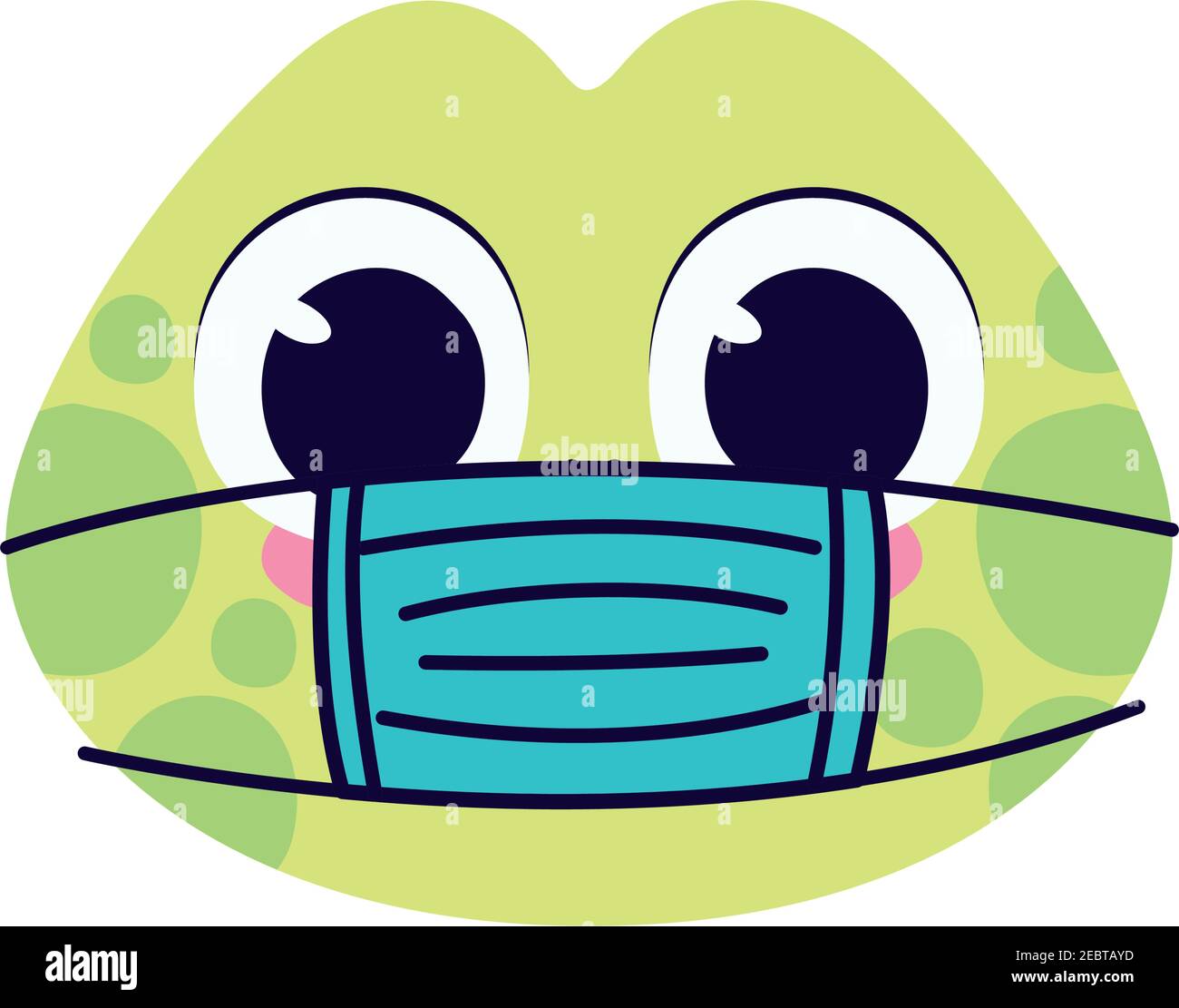 cute turtle with safety mask on a white background Stock Vector Image ...