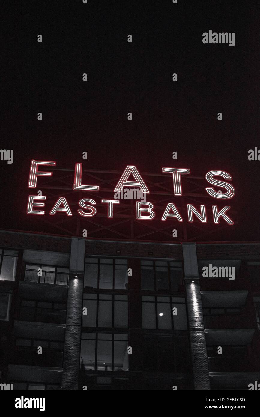 the flats east bank sign in cleveland ohio Stock Photo - Alamy