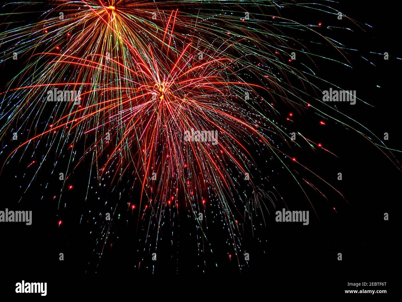 Fireworks on night sky Stock Photo - Alamy