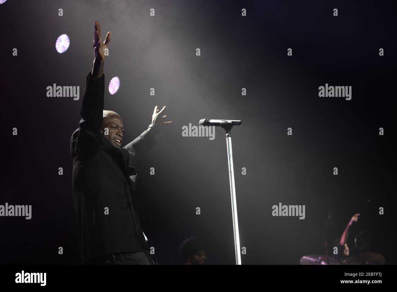 Seal performing live on stage at the O2 Arena in London, supporting ...