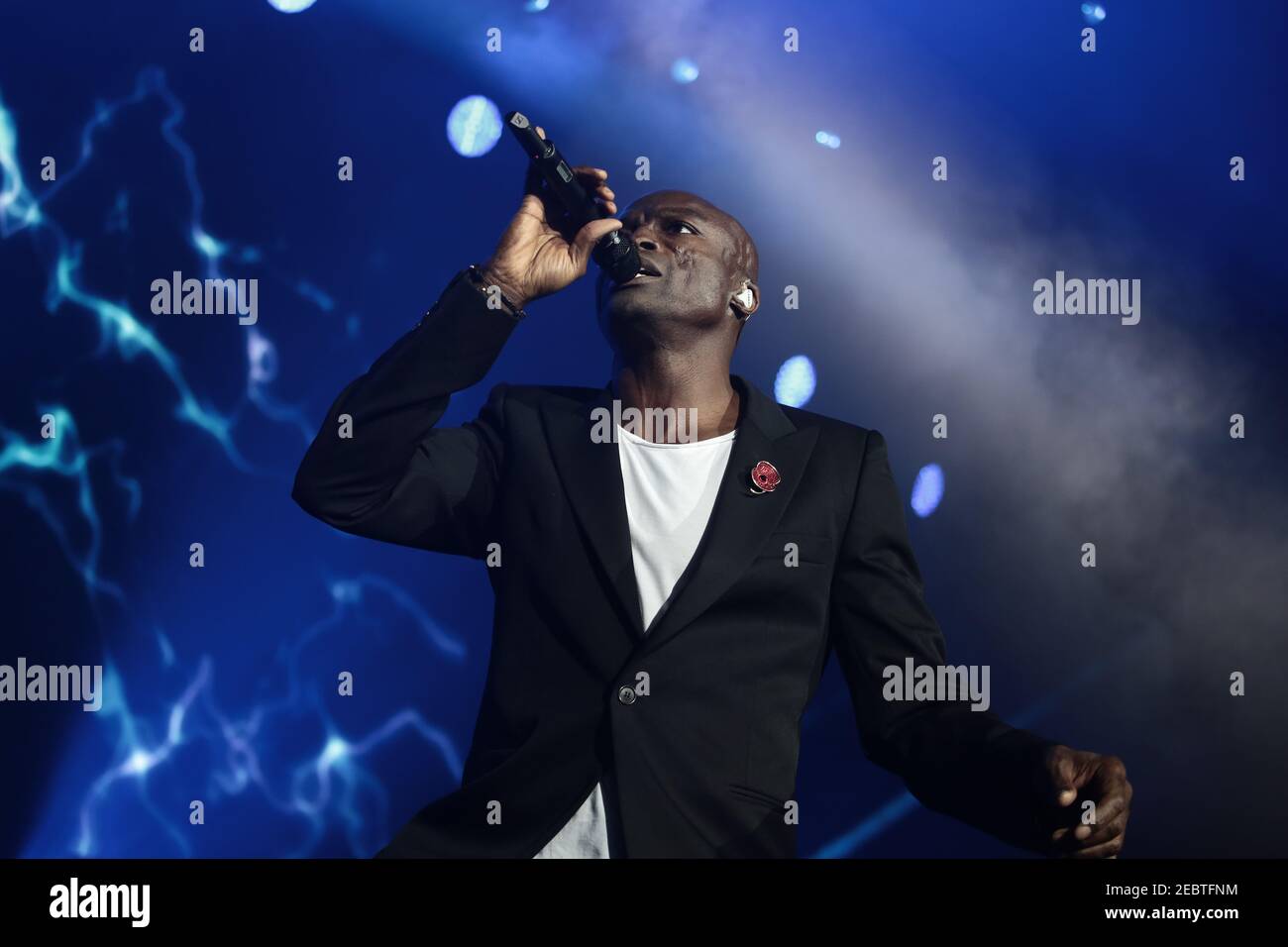 Seal performing live on stage at the O2 Arena in London, supporting ...