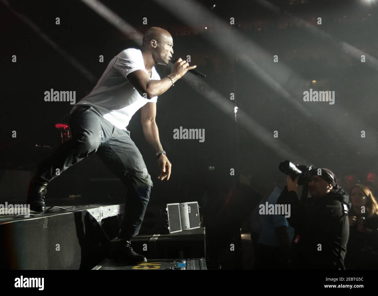 Seal performing live on stage at the O2 Arena in London, supporting ...