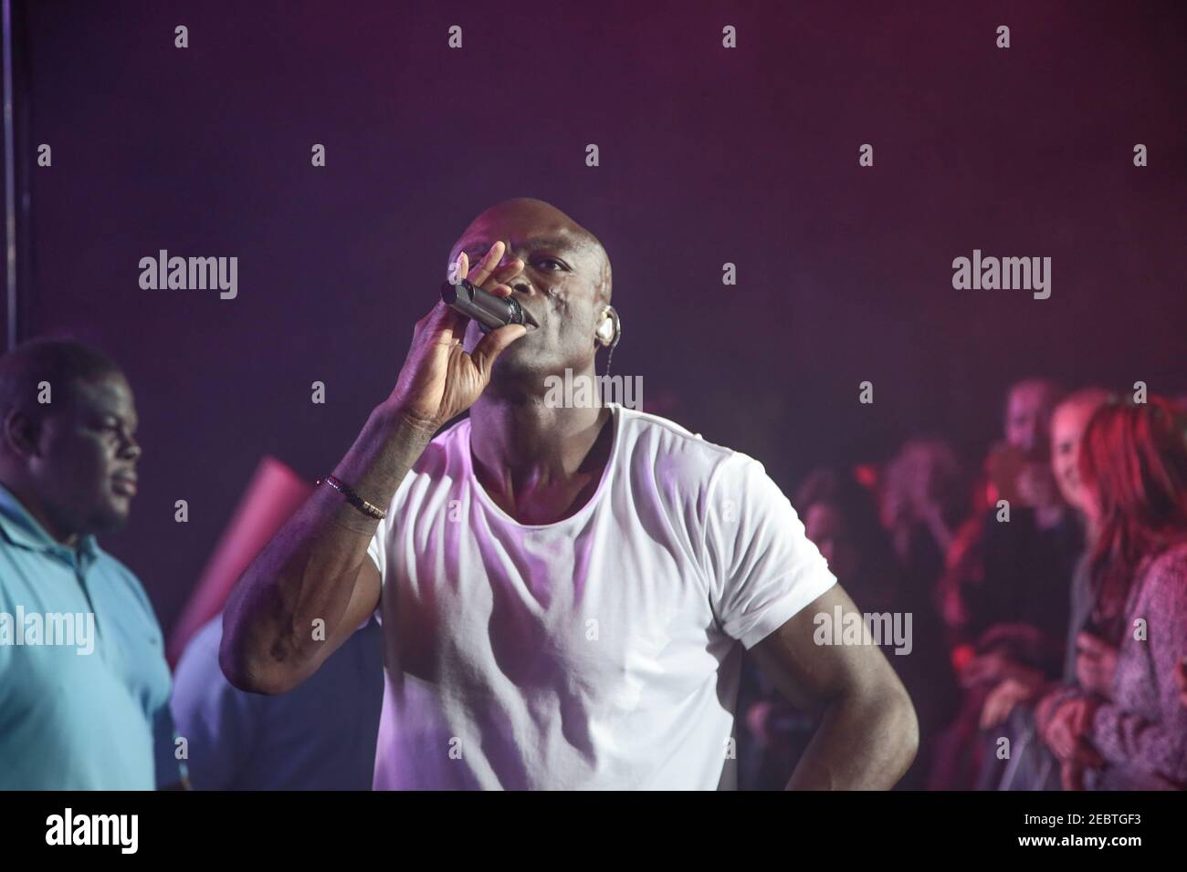 Seal performing live on stage at the O2 Arena in London, supporting ...