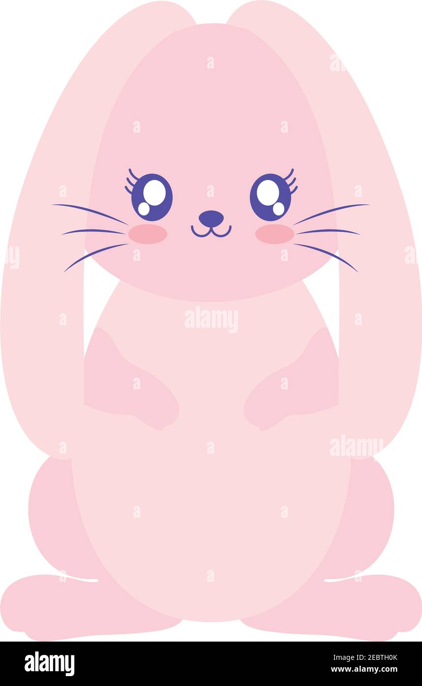 pink rabbit on a white background Stock Vector Image & Art - Alamy