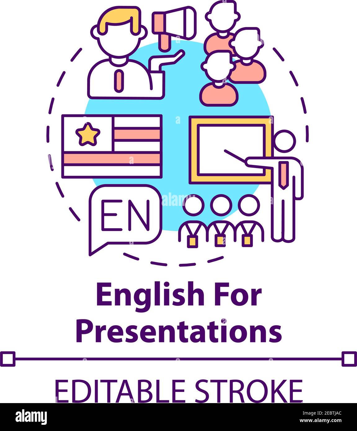 English for presentations concept icon Stock Vector Image & Art - Alamy