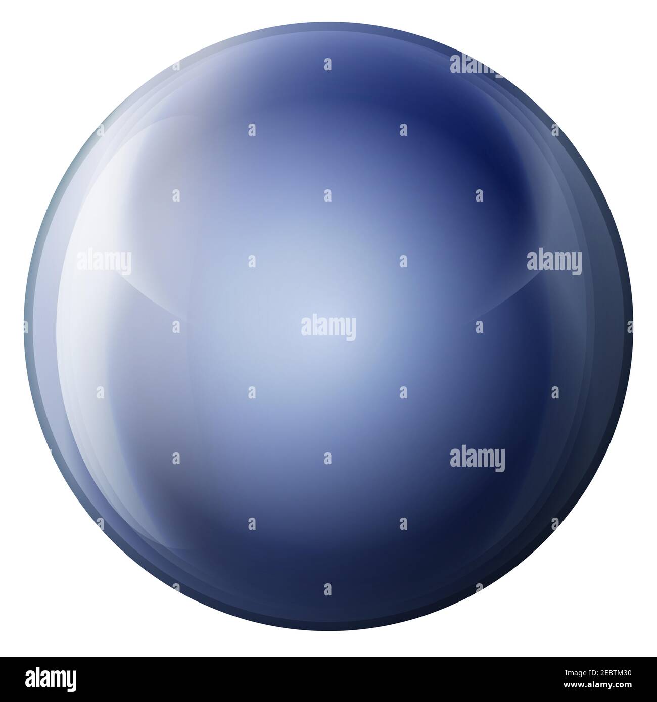 Glass blue ball or precious pearl. Glossy realistic ball, 3D abstract ...