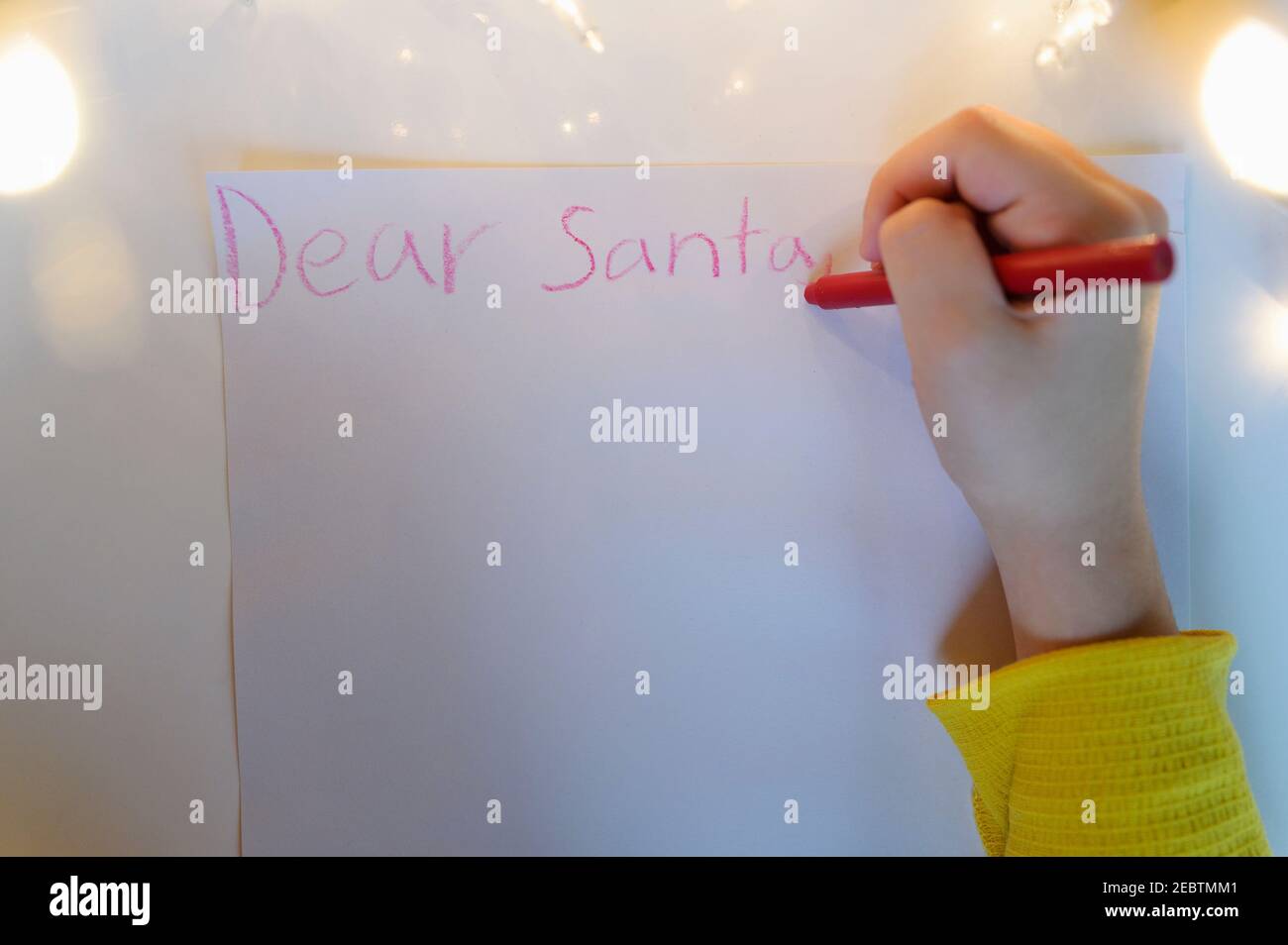 Hand writing letter to Santa Claus Stock Photo - Alamy