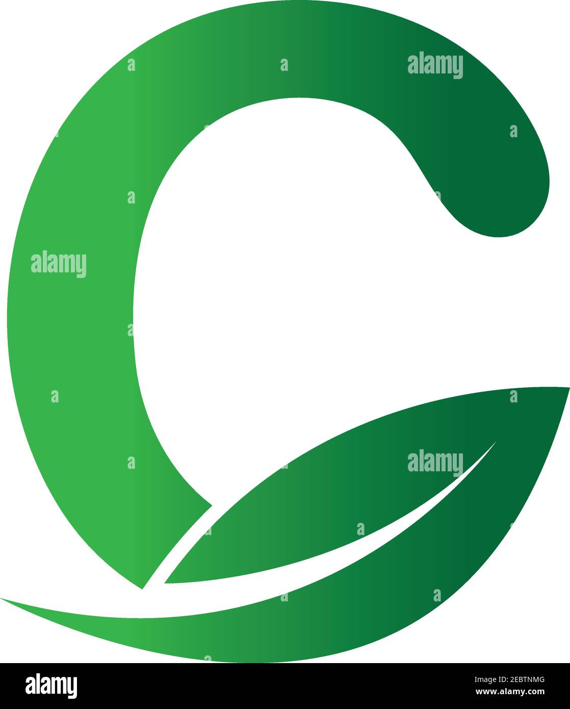 Green eco letters C logo with leaves. /symbol / alphabet / botanical ...