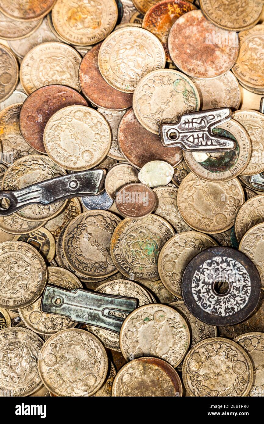 Ancient Chinese Coins On String