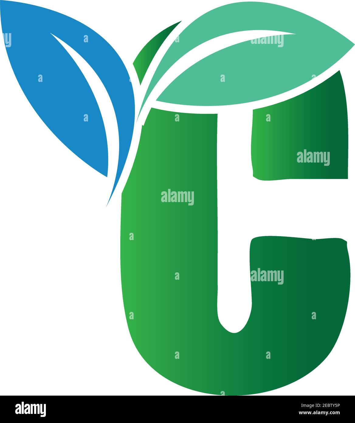 Green eco letters C logo with leaves. /symbol / alphabet / botanical ...