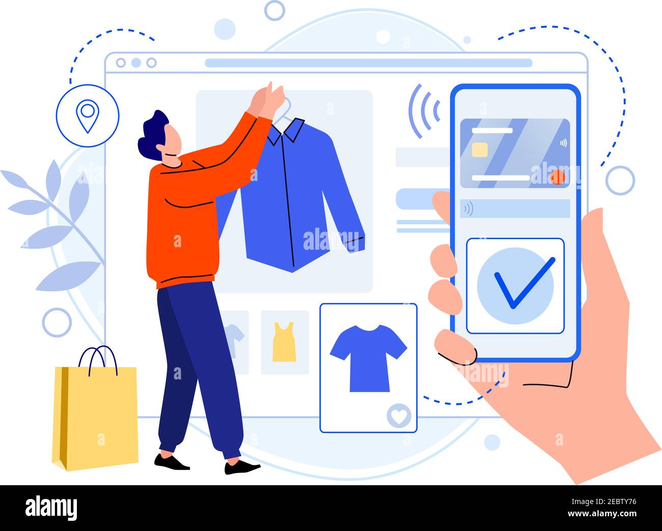 Choosing smartphone mobile shop Stock Vector Images - Alamy