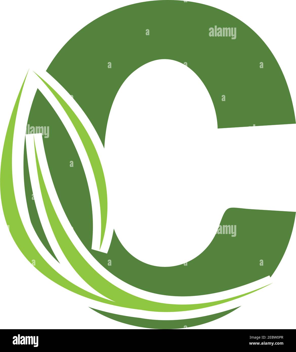 Green eco letters C logo with leaves. /symbol / alphabet / botanical ...