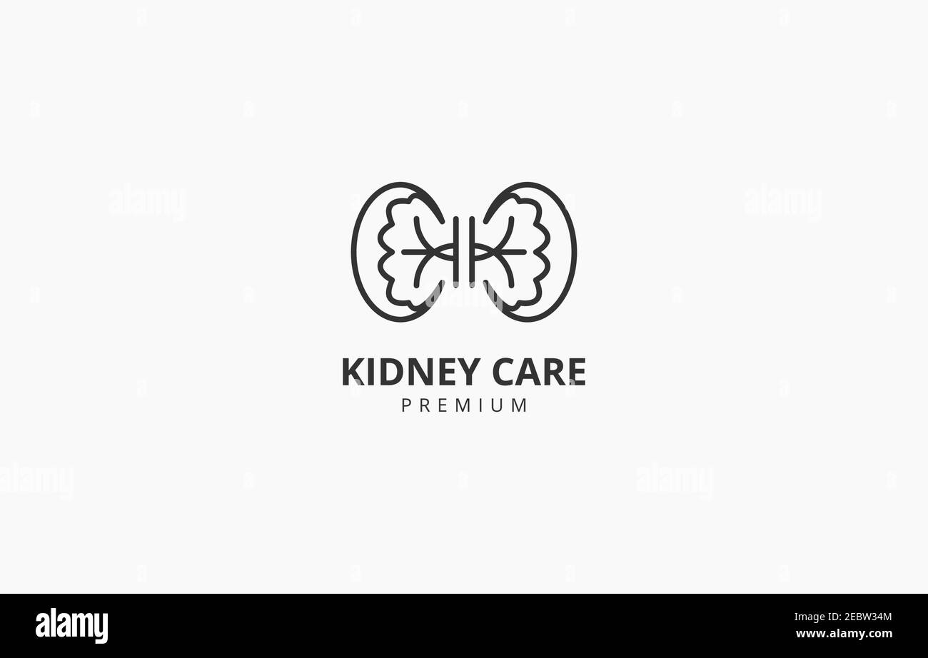 vector of simple outline kidney care urology logo template suitable for ...